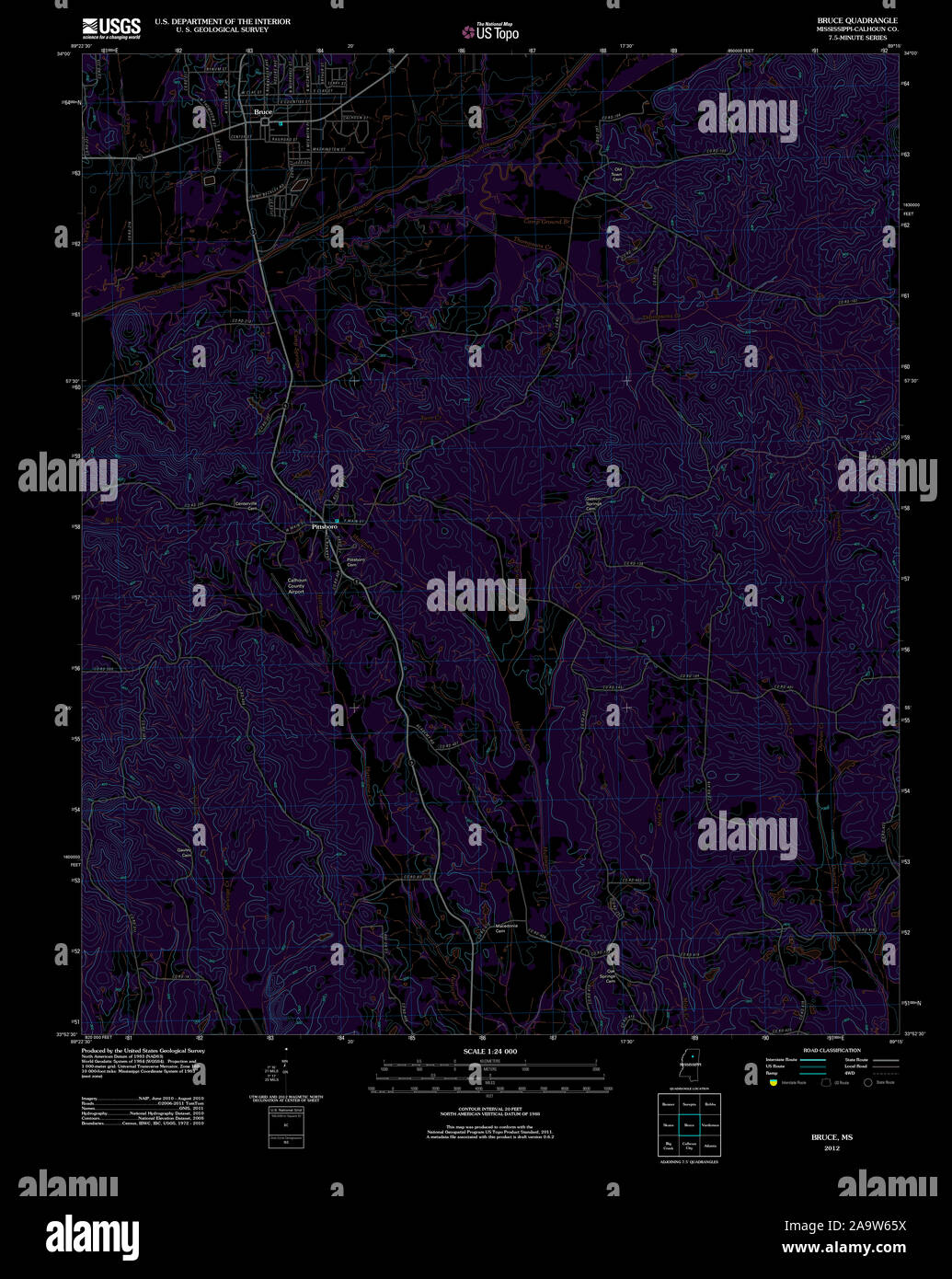 Map of bruce mississippi hi-res stock photography and images - Alamy