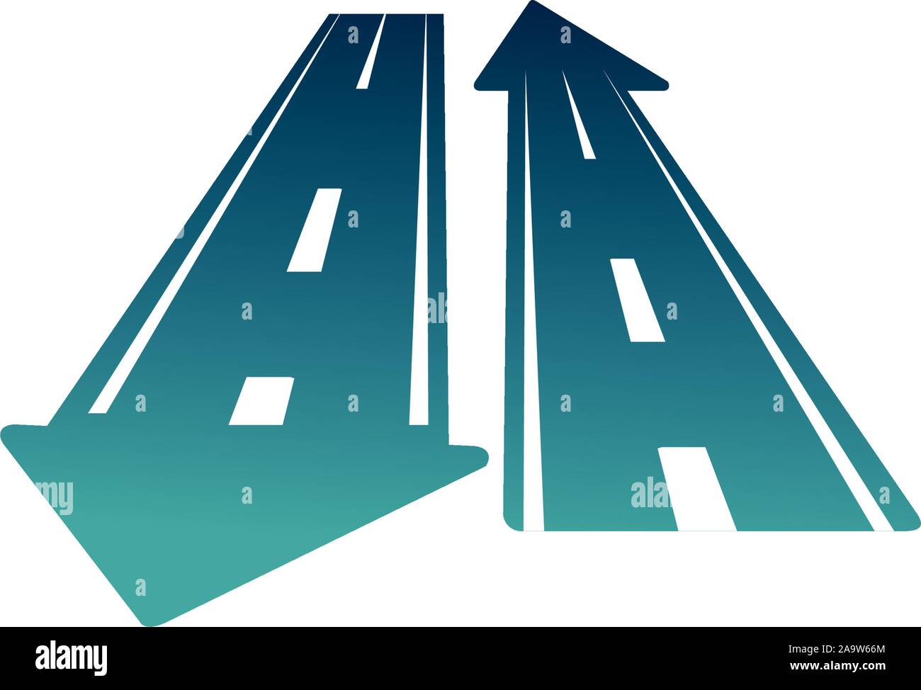 two way asphalt road gradient icon vector illustration Stock Vector ...
