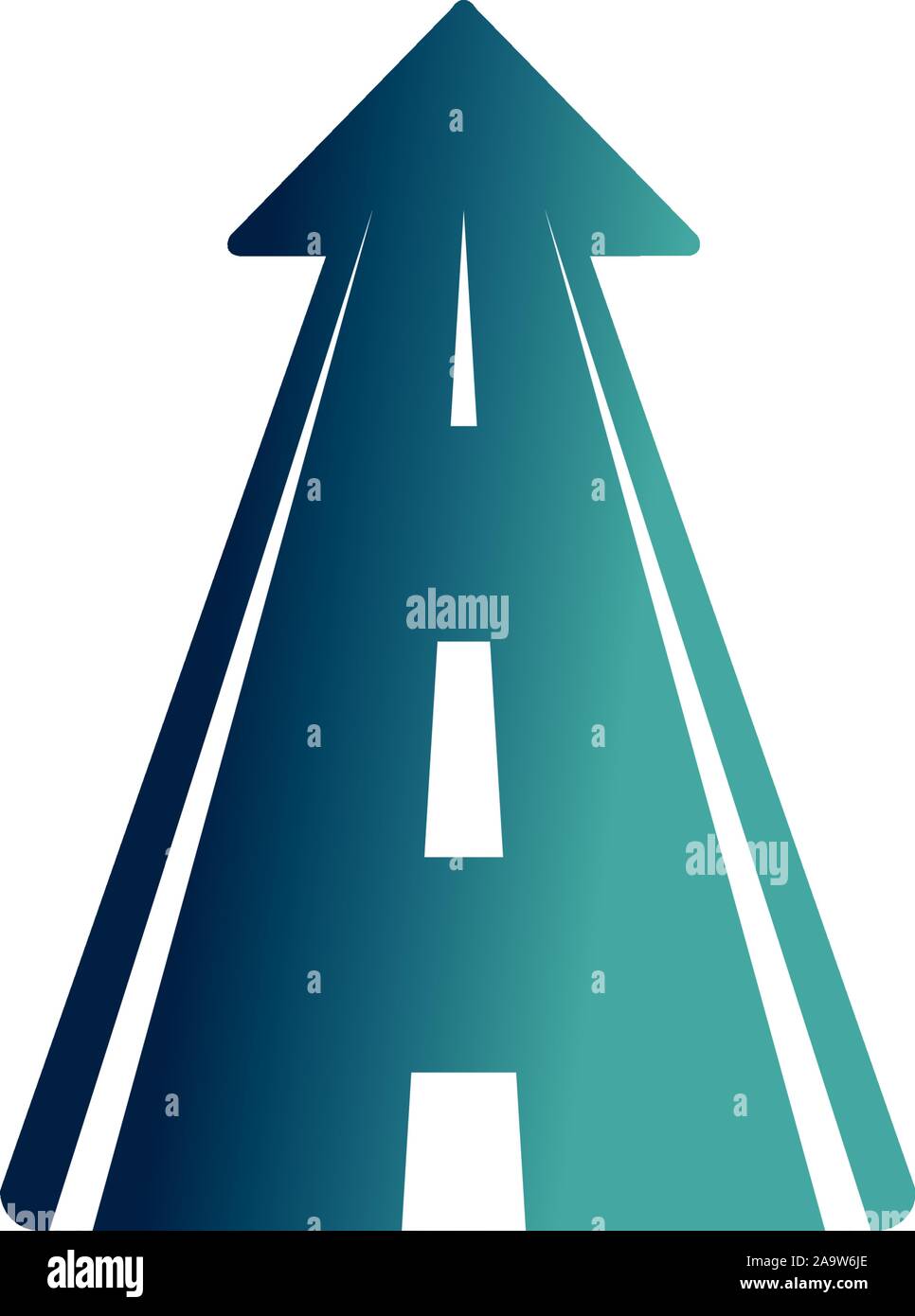 arrow straight asphalt road gradient icon vector illustration Stock ...