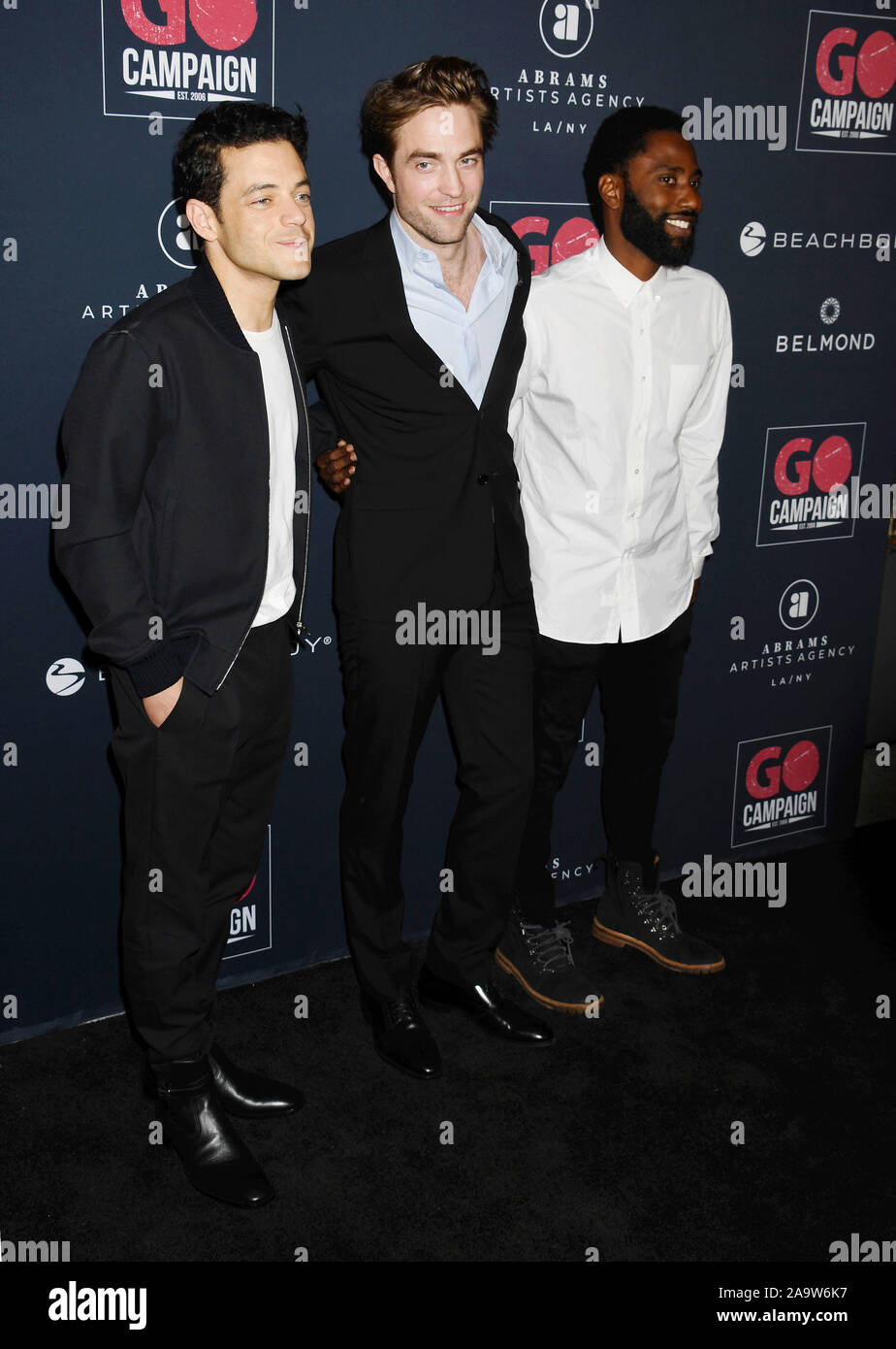 HOLLYWOOD, CA - NOVEMBER 16: (L-R) Rami Malek, Robert Pattinson and ...