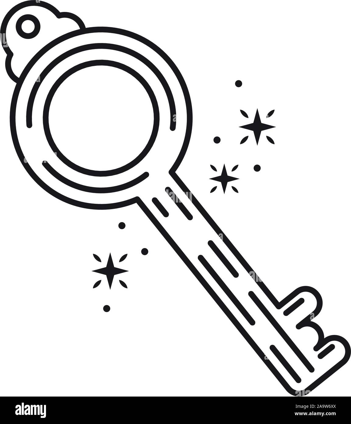 vintage key fantasy line design vector illustration Stock Vector Image ...