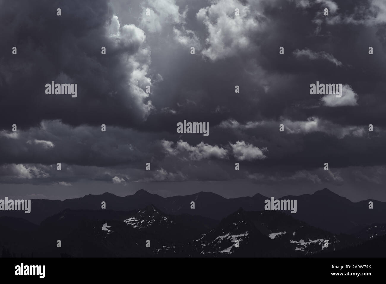 Dramatic Storm Clouds Over the North Cascades Mountain Range Stock ...