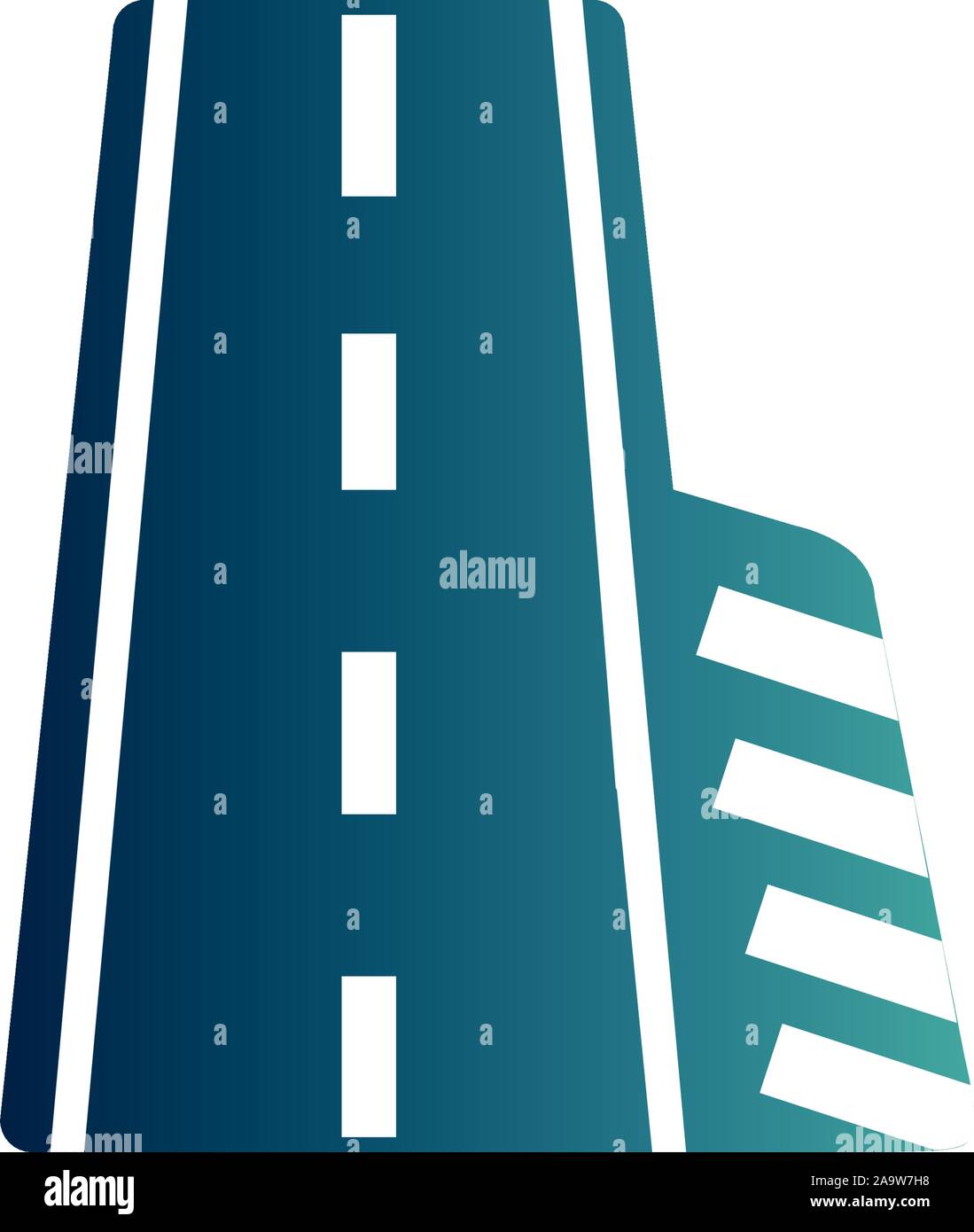 sidewalk asphalt road gradient icon vector illustration Stock Vector ...