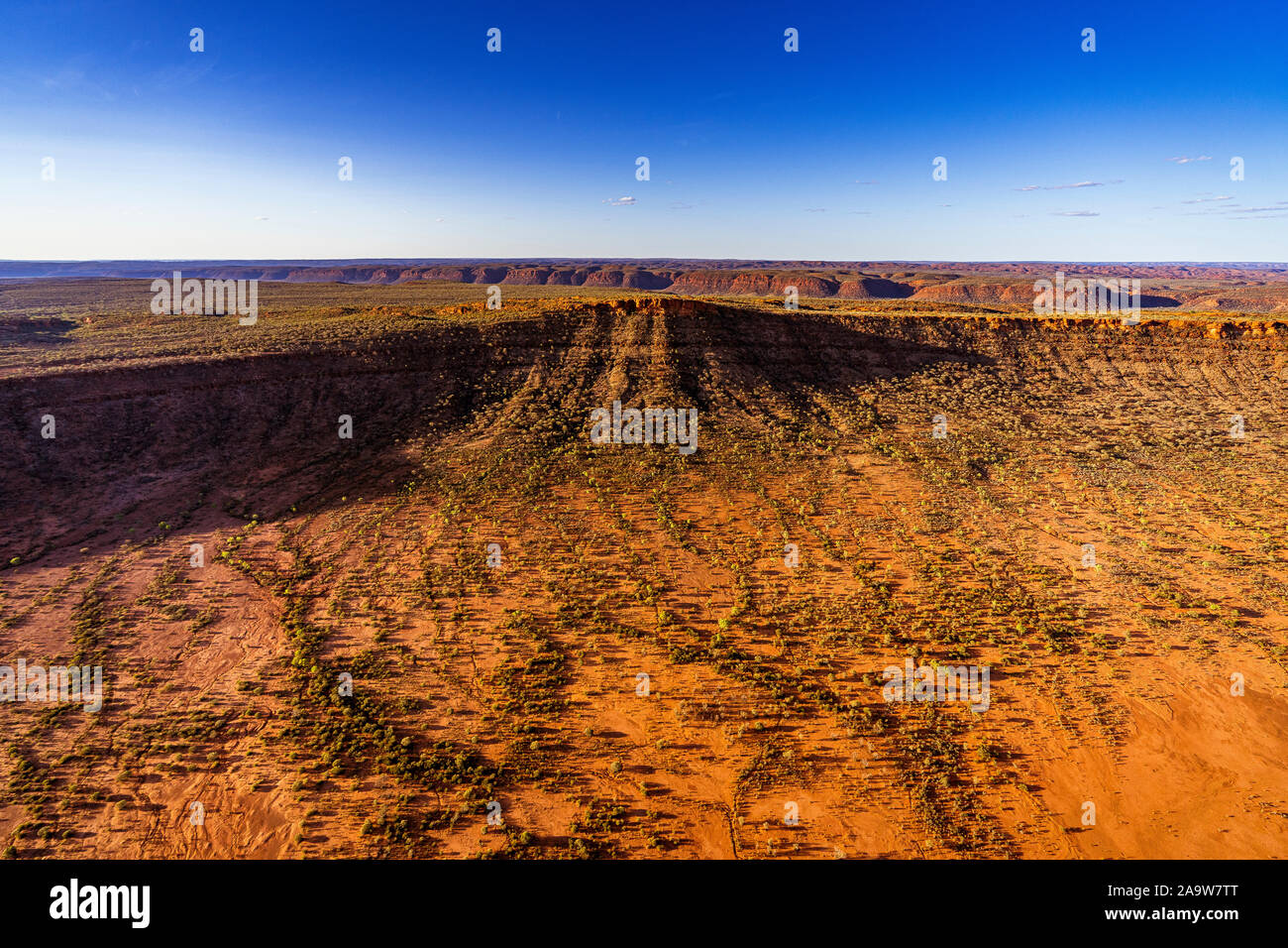 Aerial view of the George Gill ranges in remote central Australia in ...