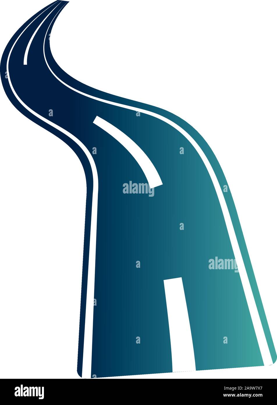 winding asphalt road gradient icon vector illustration Stock Vector ...