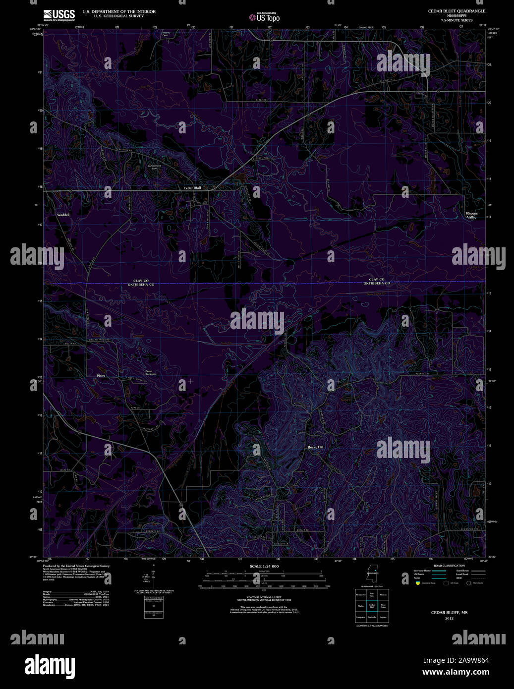 Map of cedar bluff hi-res stock photography and images - Alamy