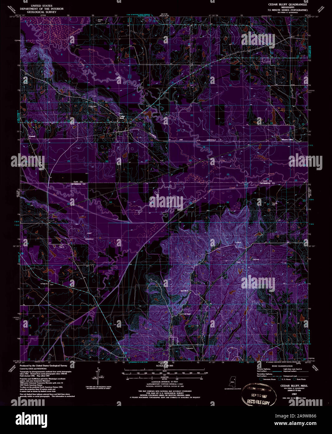 Map of cedar bluff hi-res stock photography and images - Alamy