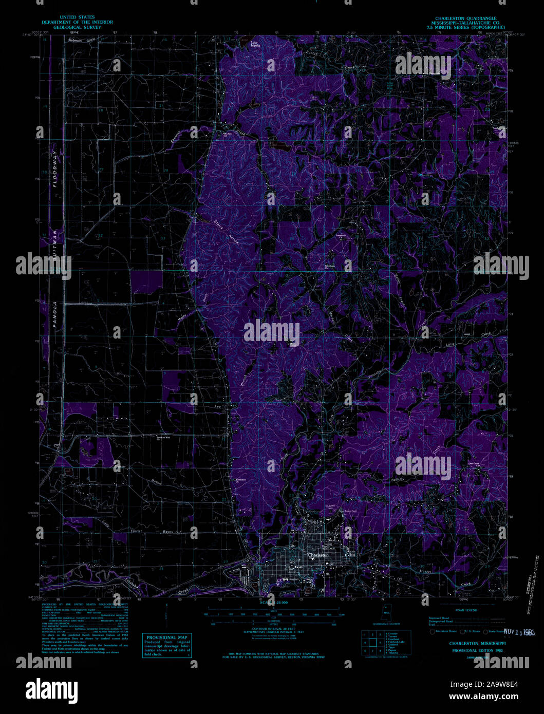 Map of charleston mississippi hi-res stock photography and images - Alamy