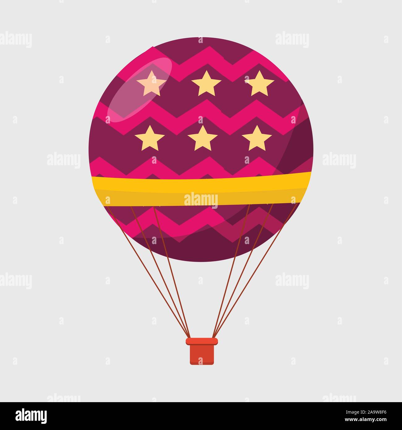 Hot air balloon in circle shape vector illustration Stock Vector Image ...