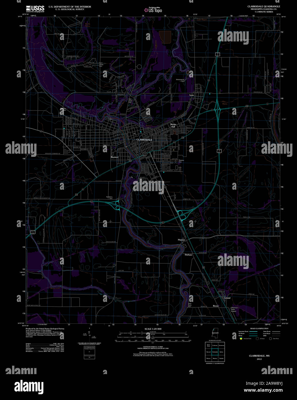 Map of clarksdale mississippi hi-res stock photography and images - Alamy