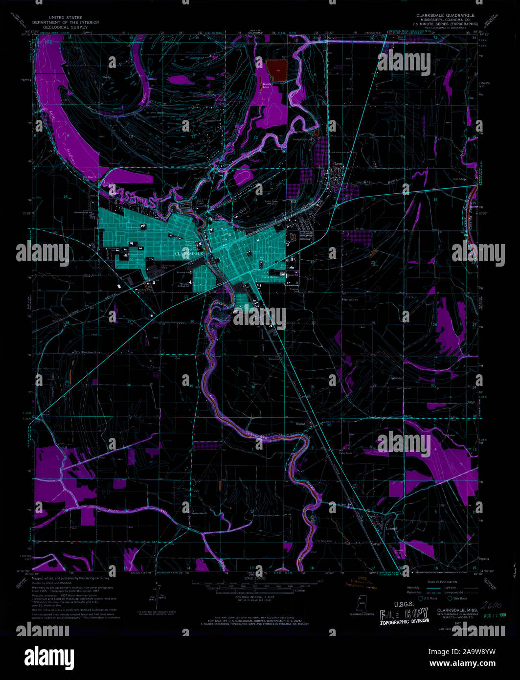 Map of clarksdale mississippi hi-res stock photography and images - Alamy