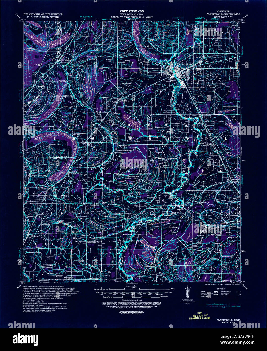 Map of clarksdale mississippi hi-res stock photography and images - Alamy