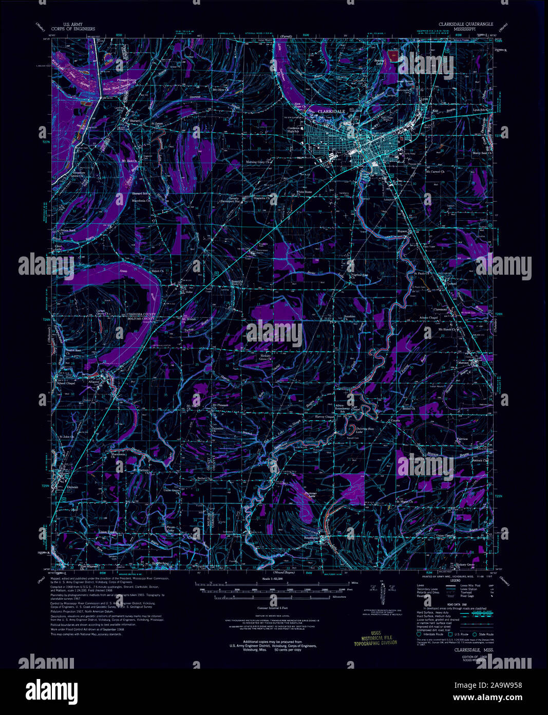 Map of clarksdale mississippi hi-res stock photography and images - Alamy