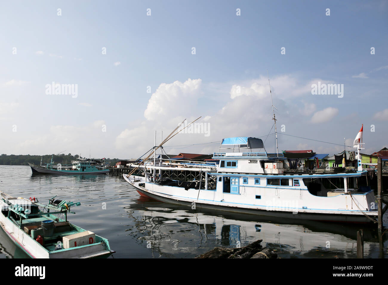 fisherman boat, at Lampung Salambai dock, Bontang, East Borneo ...