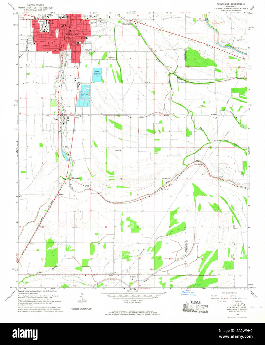 Map of cleveland mississippi hi-res stock photography and images - Alamy