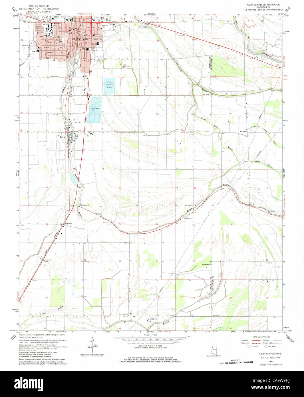 Map of cleveland mississippi hi-res stock photography and images - Alamy