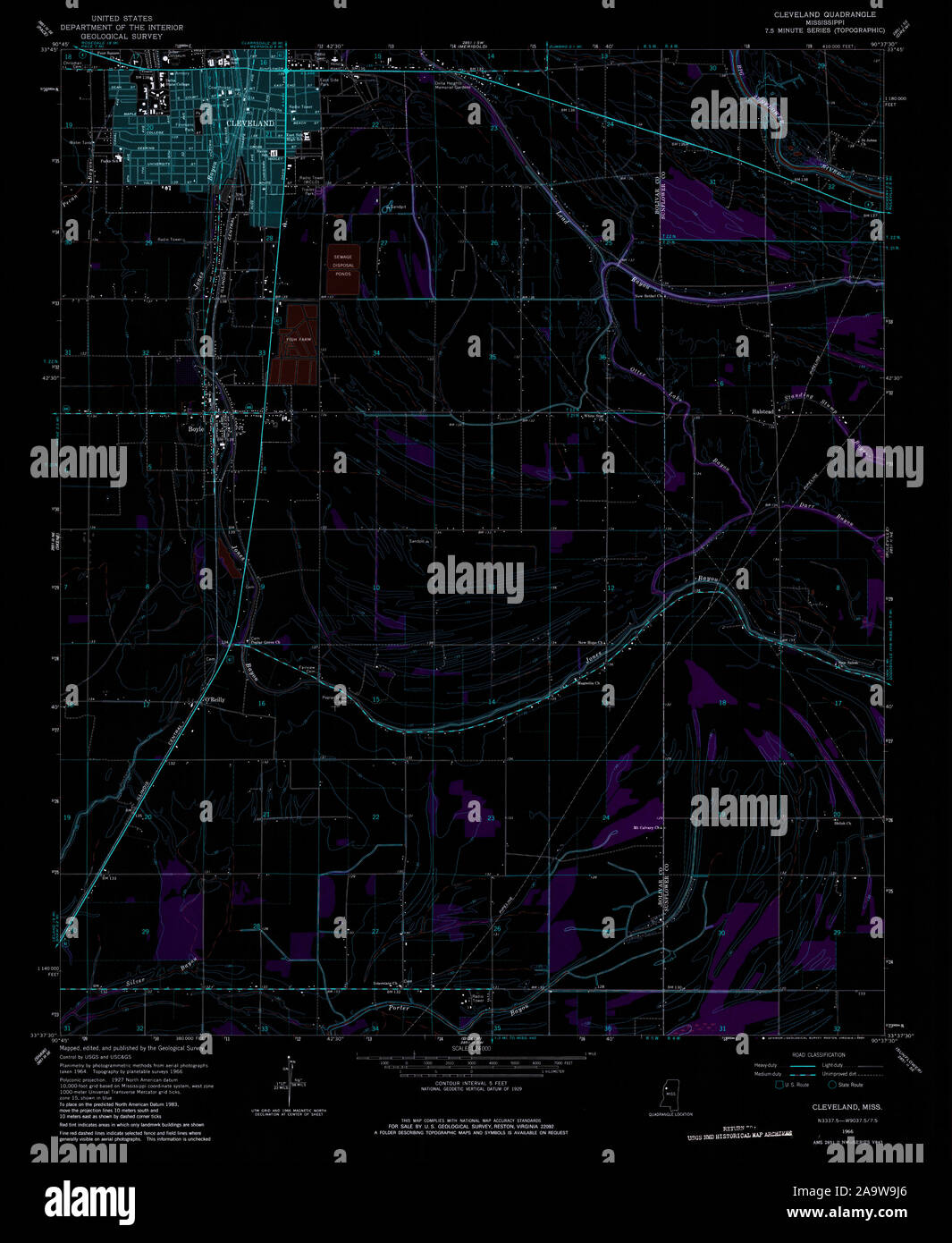 Map of cleveland mississippi hi-res stock photography and images - Alamy