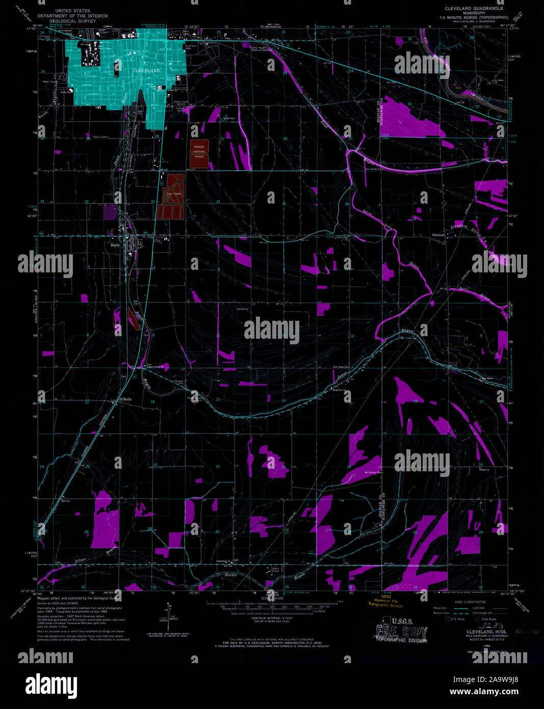Map of cleveland mississippi hi-res stock photography and images - Alamy