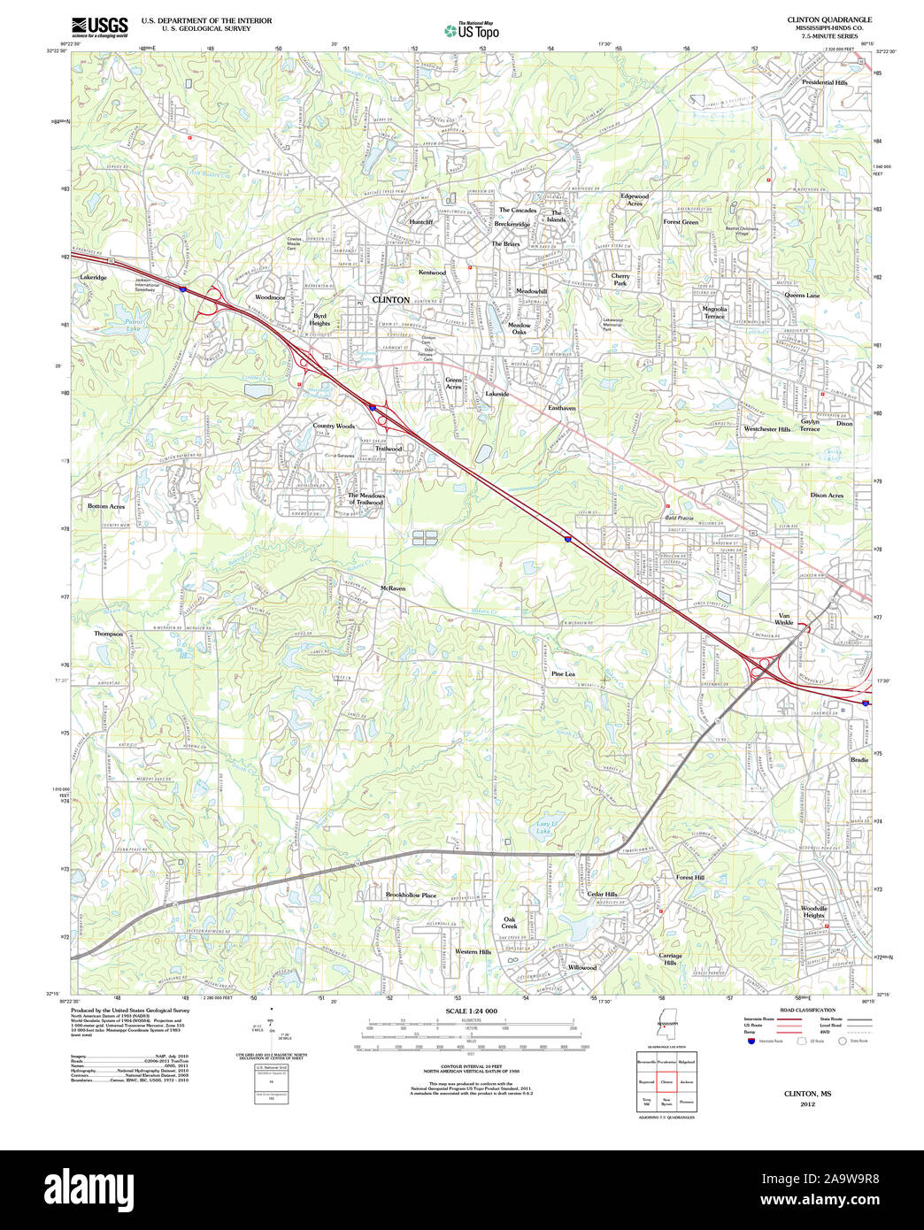 Map of clinton mississippi hi-res stock photography and images - Alamy