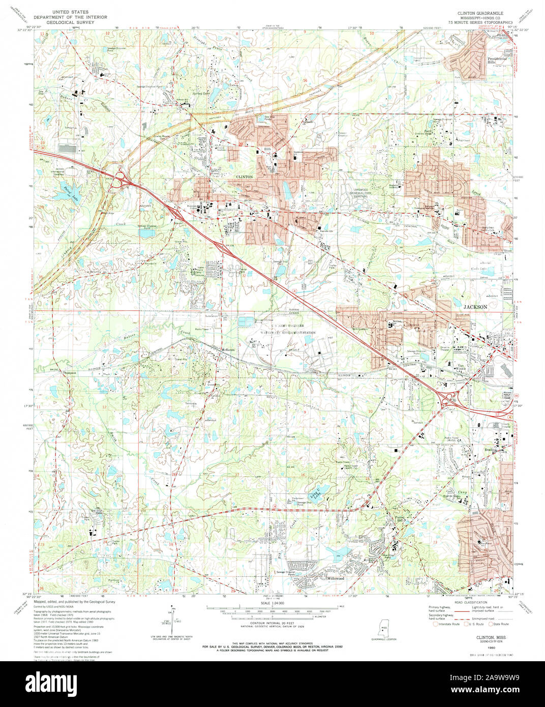 Map of clinton mississippi hi-res stock photography and images - Alamy