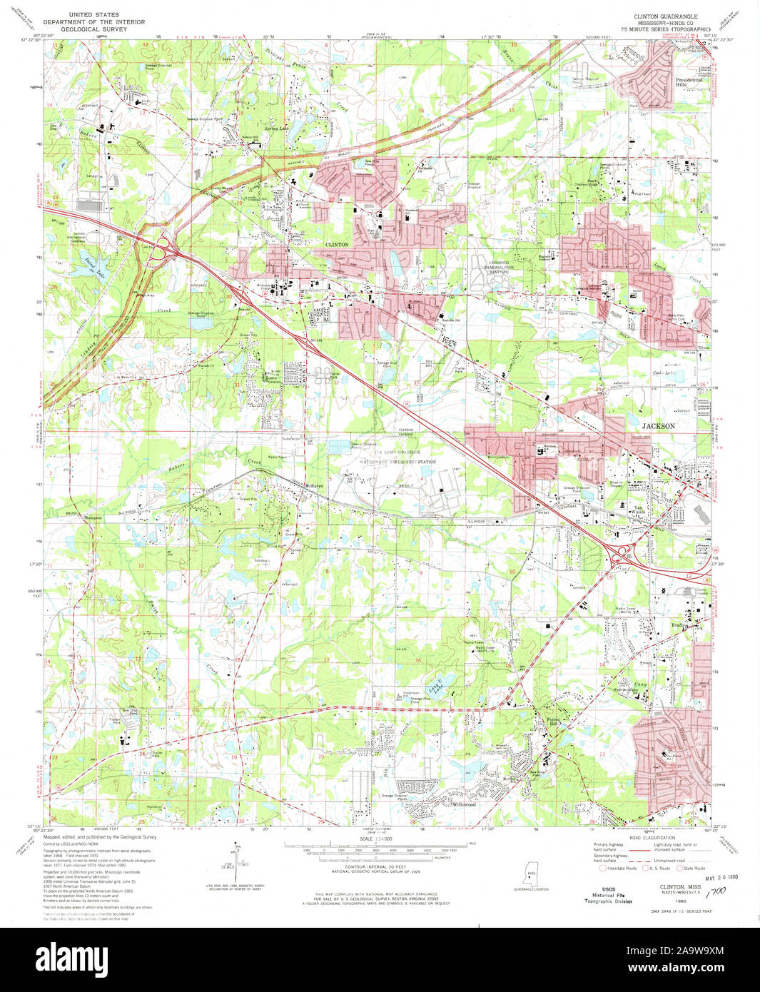 Map of clinton mississippi hi-res stock photography and images - Alamy