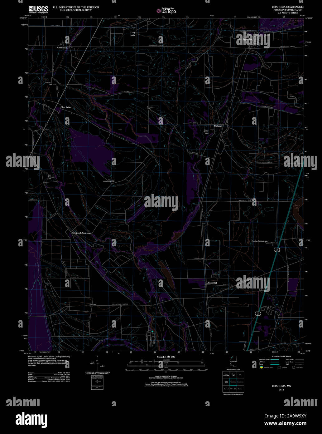Map of coahoma hi-res stock photography and images - Alamy