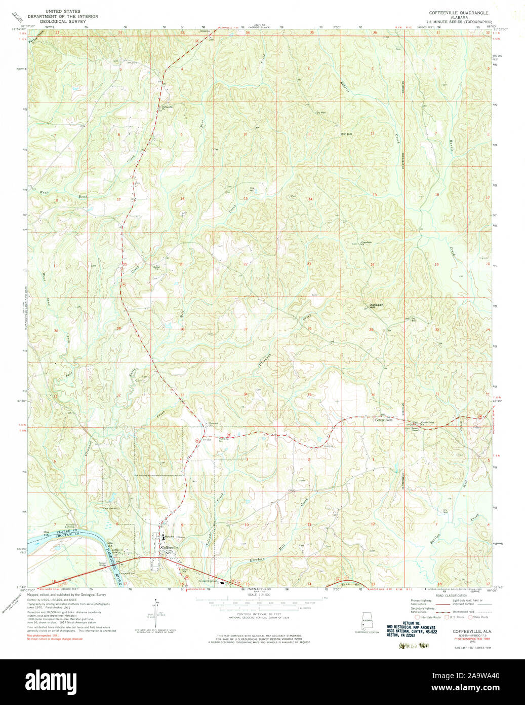 Map of coffeeville hi-res stock photography and images - Alamy