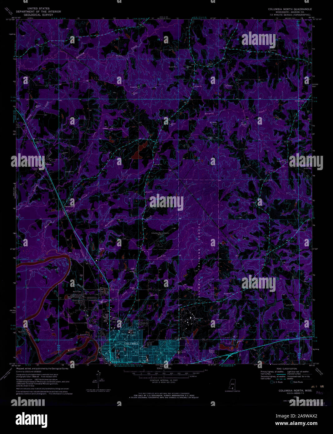 1970 columbia map hi-res stock photography and images - Alamy