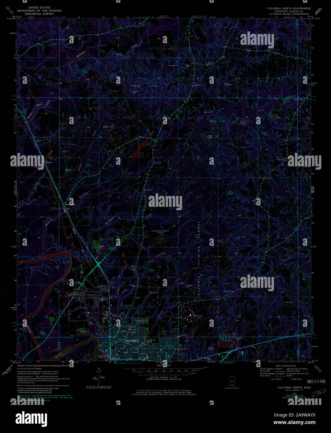 1970 columbia map hi-res stock photography and images - Alamy