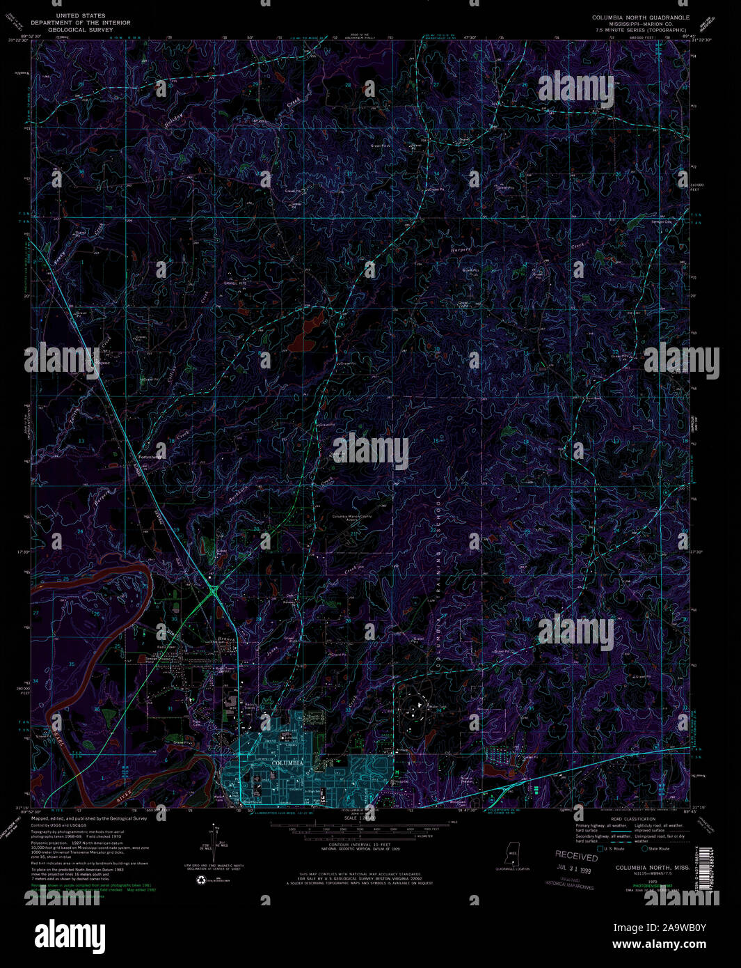 1970 columbia map hi-res stock photography and images - Alamy
