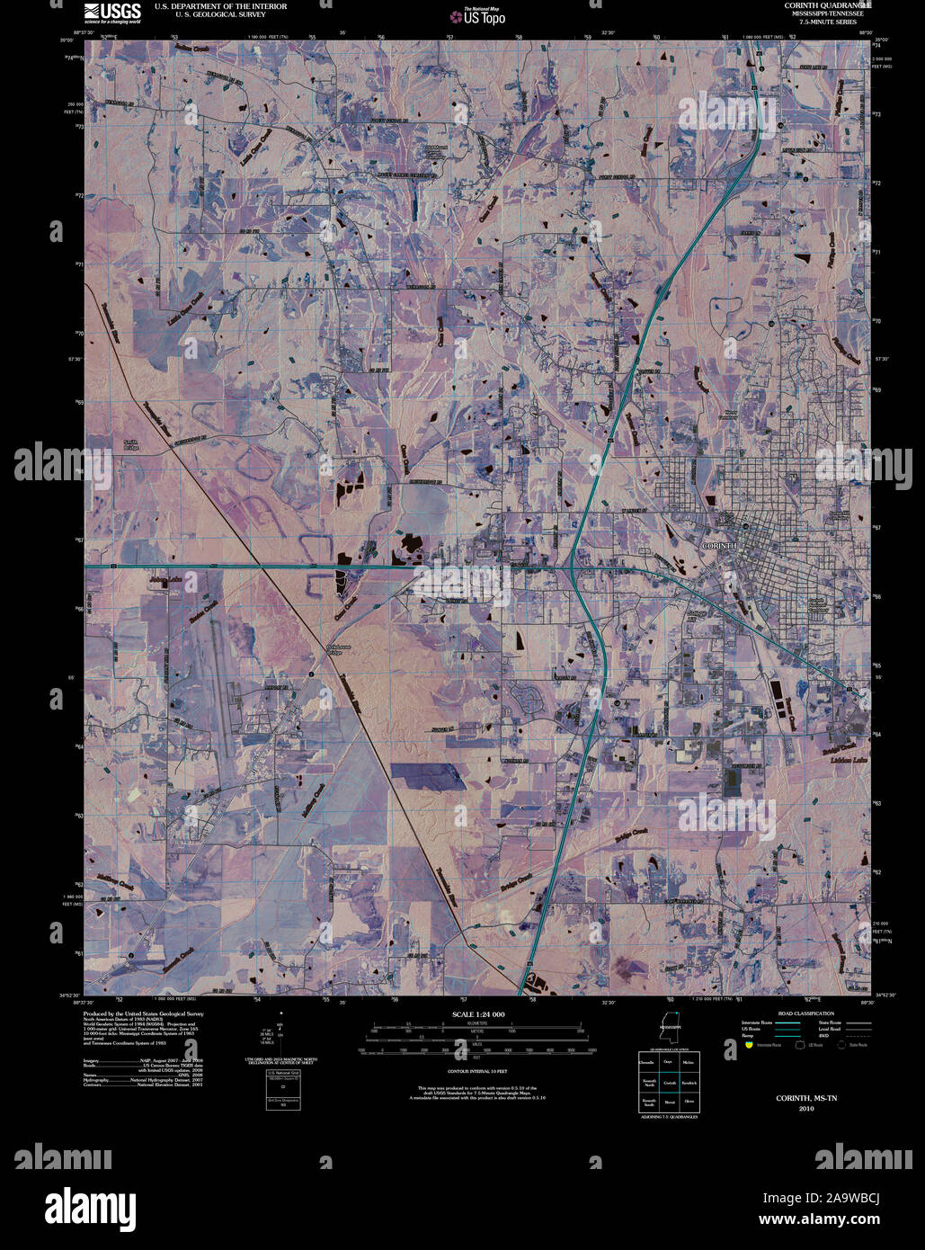 Corinth mississippi map hi-res stock photography and images - Alamy