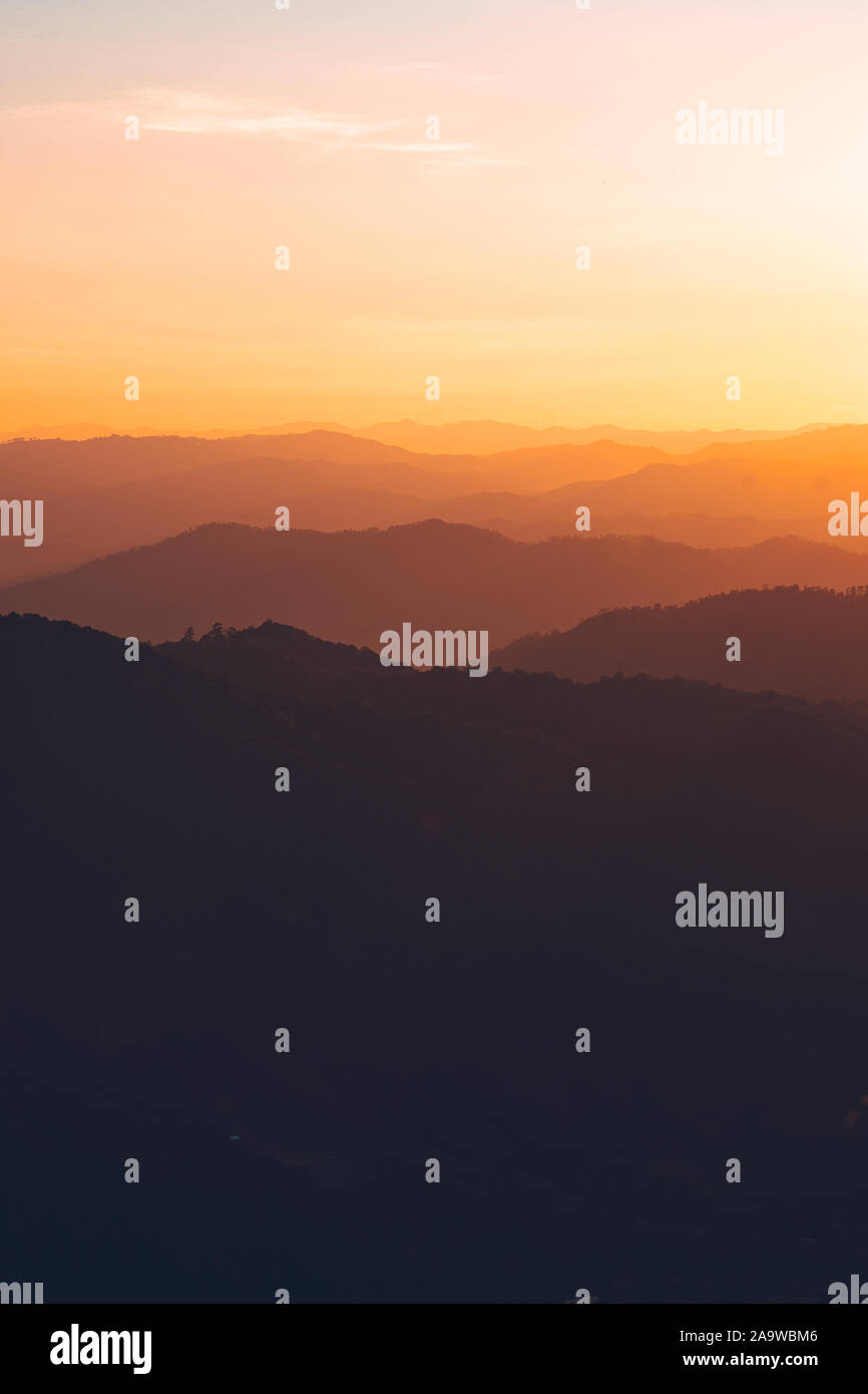 Beautiful mountain in the evening-Beautiful light and color Stock Photo ...