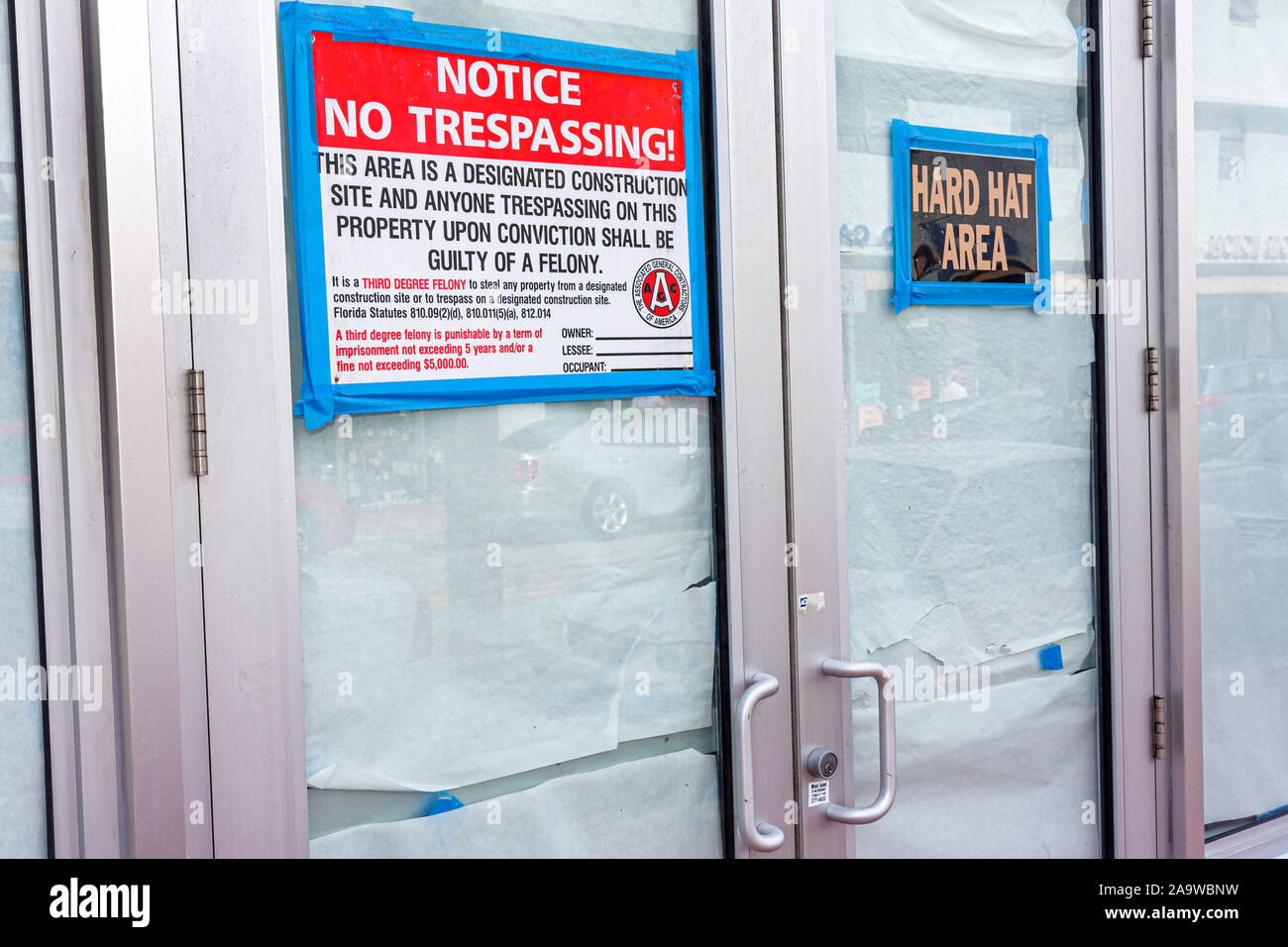 Miami Beach Florida,Ocean Drive,warning,sign,under new construction ...