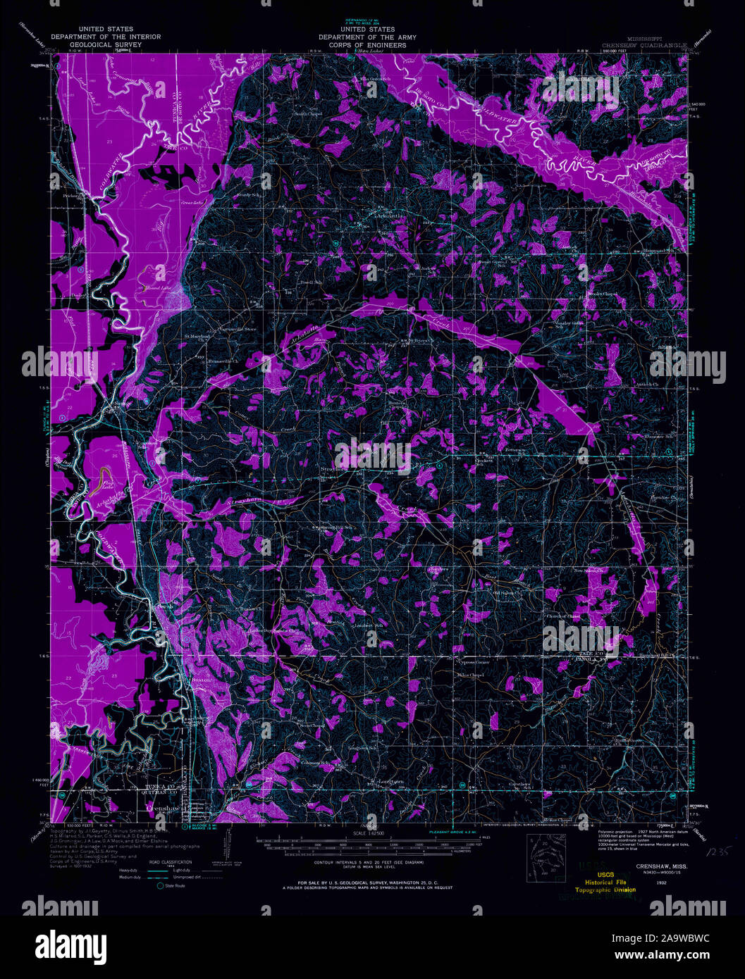 Map of crenshaw mississippi hi-res stock photography and images - Alamy