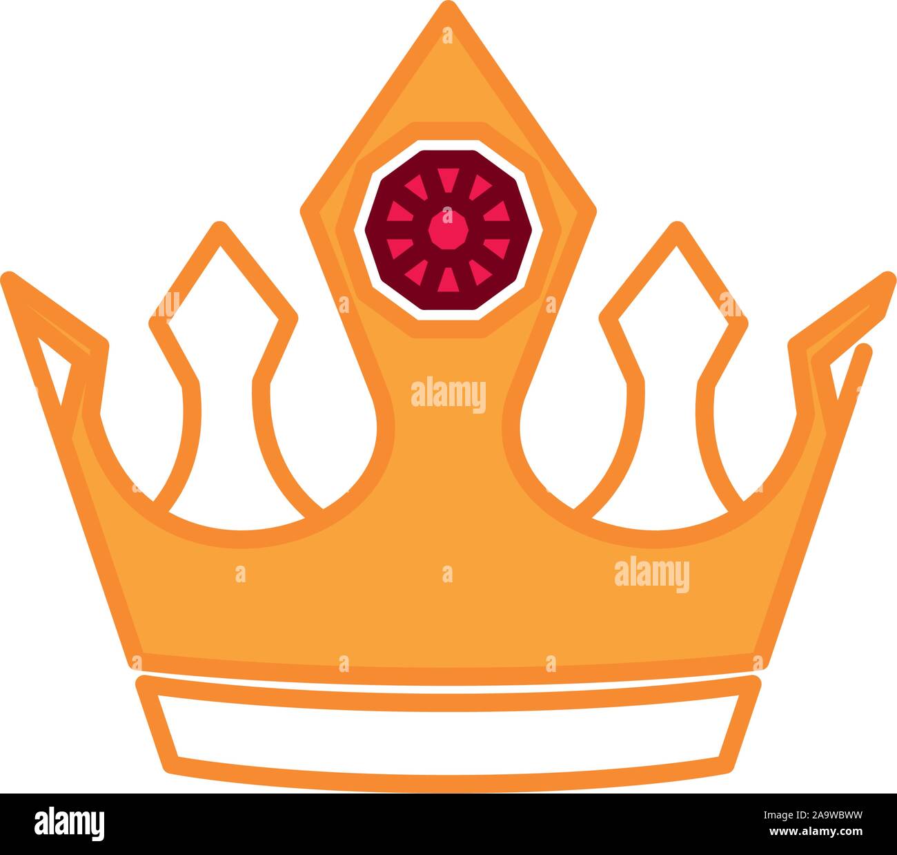 gold crown gem fantasy line fill style vector illustration Stock Vector ...