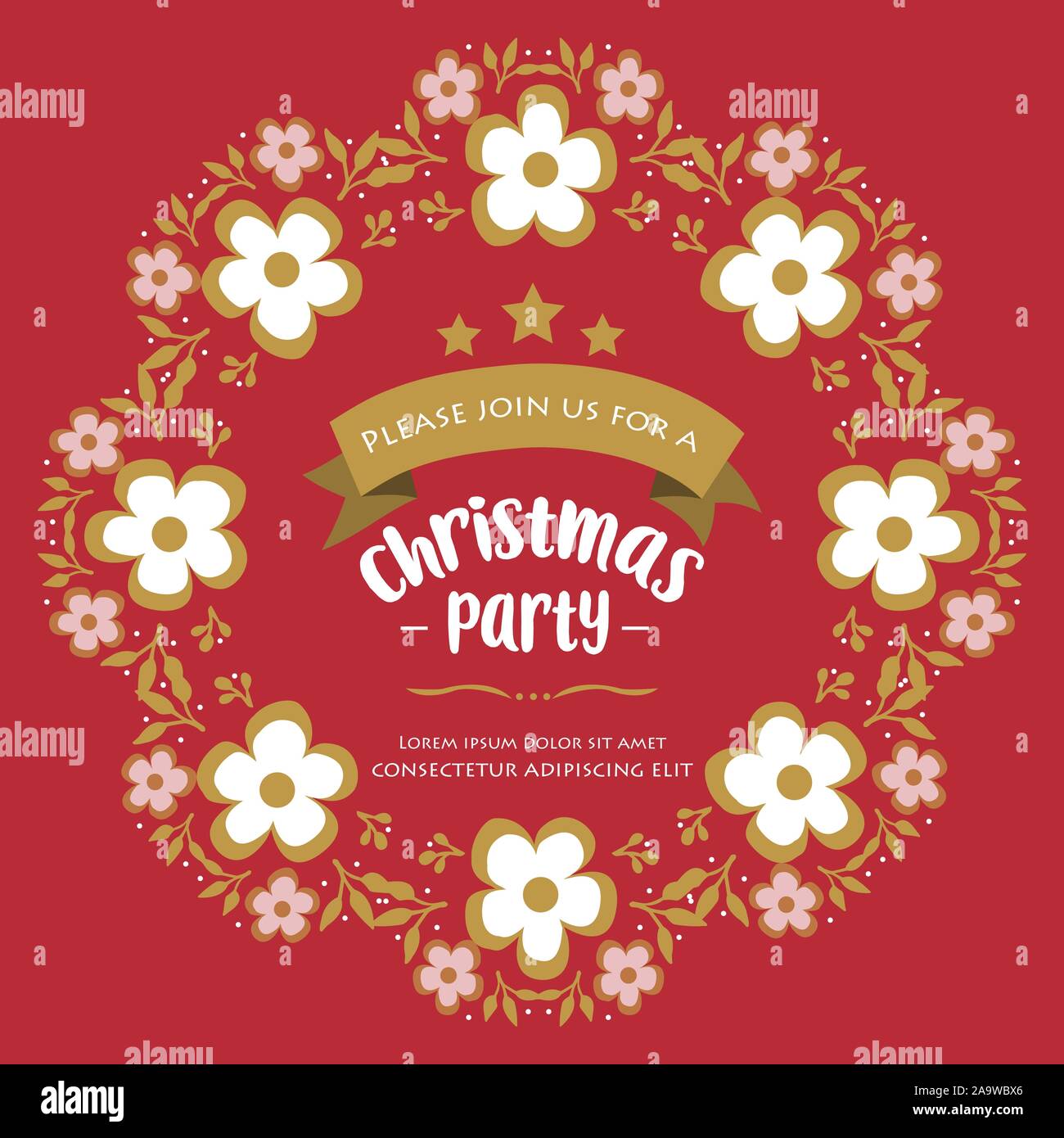 Various design invitation card christmas party, with decor of leaf ...