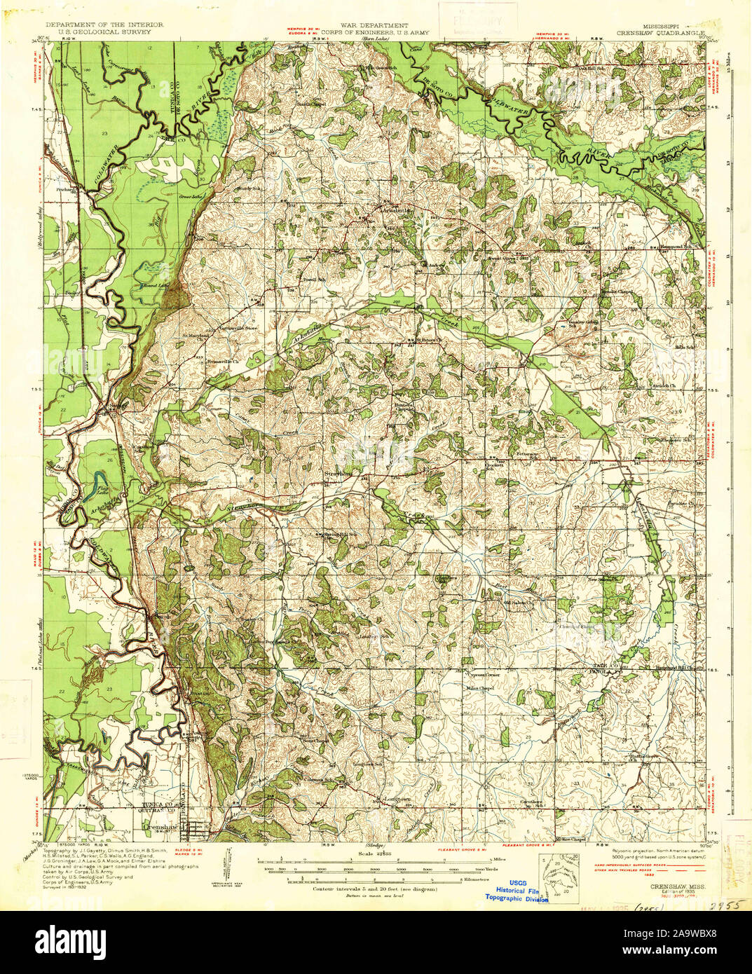 Map of crenshaw mississippi hi-res stock photography and images - Alamy