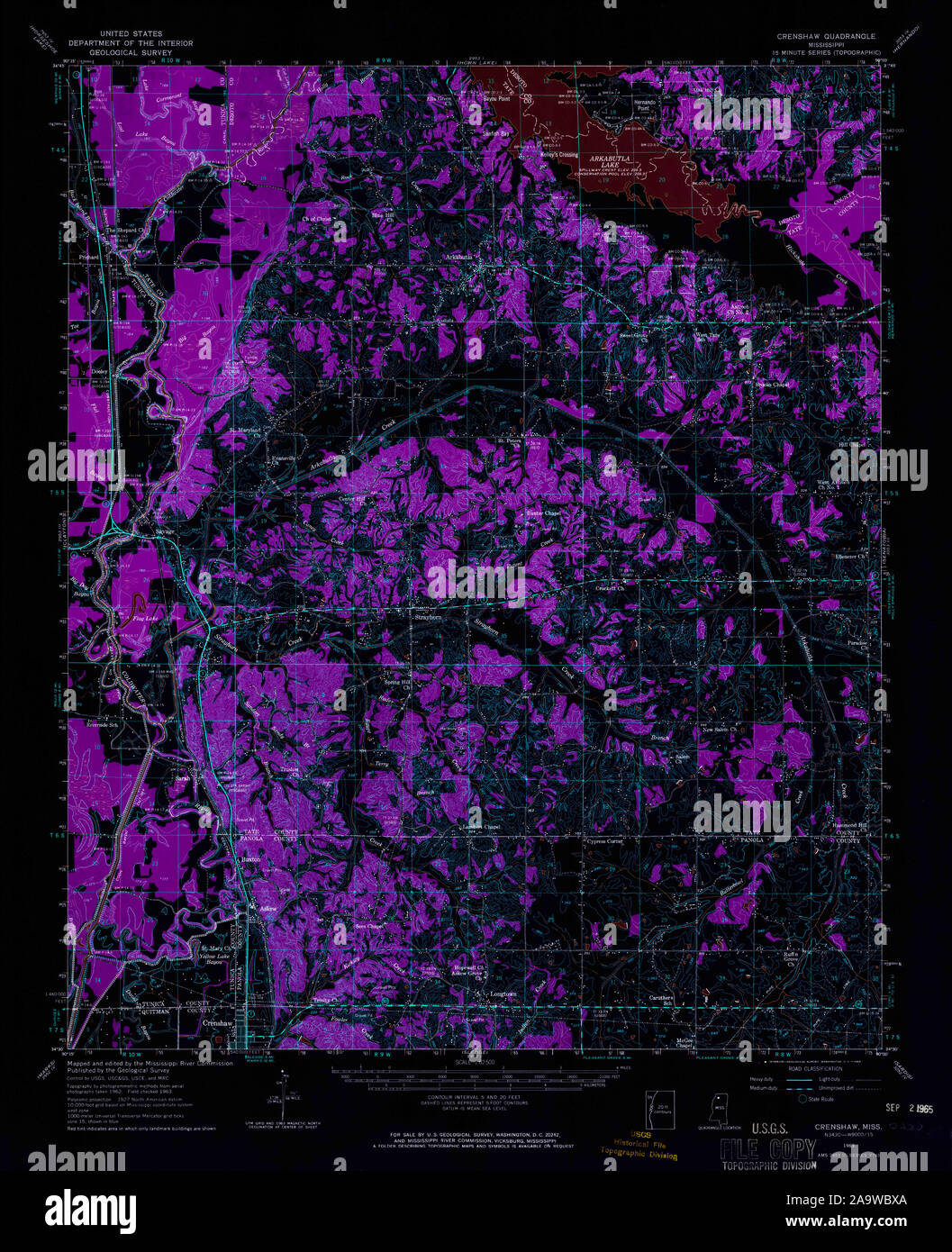 Map of crenshaw mississippi hi-res stock photography and images - Alamy