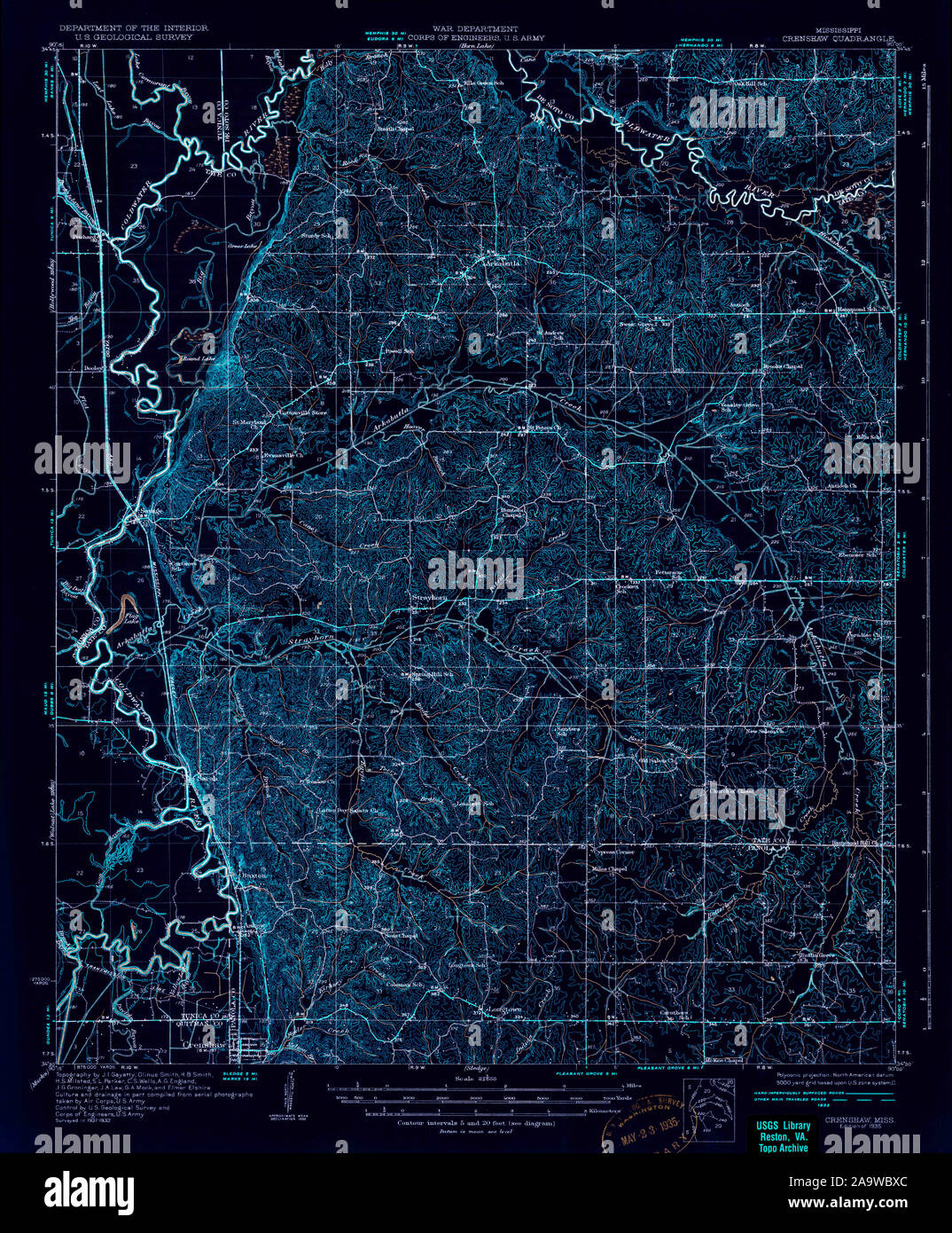 Map of crenshaw mississippi hi-res stock photography and images - Alamy