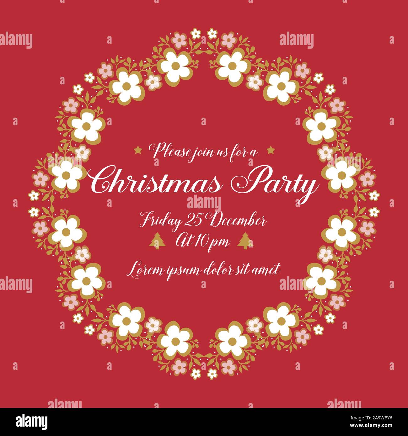 Various design invitation card christmas party, with decor of leaf ...
