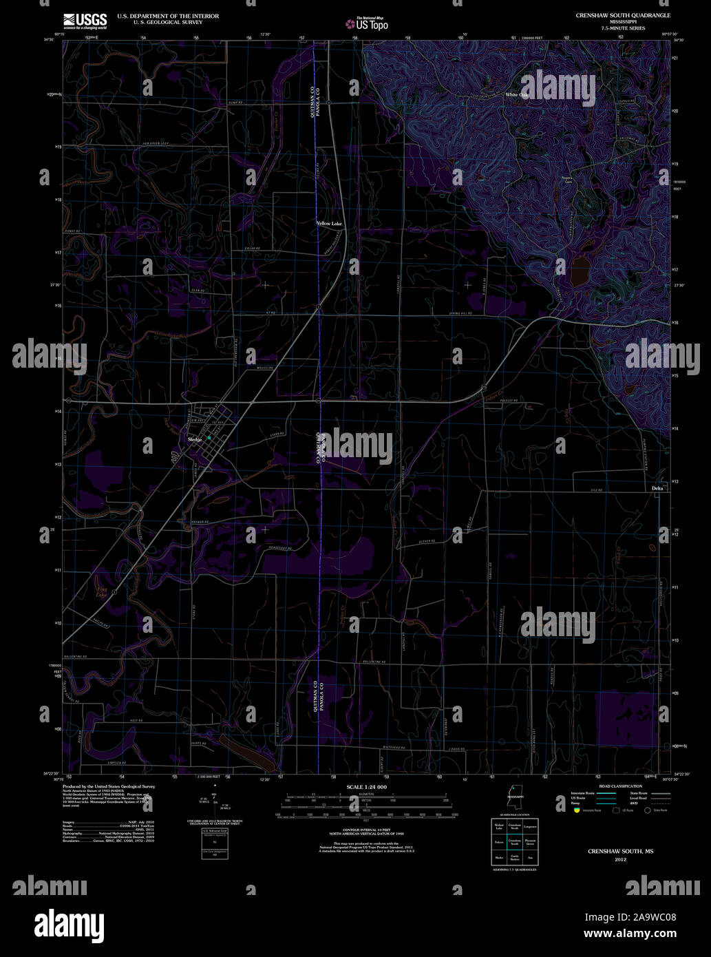 Map of crenshaw mississippi hi-res stock photography and images - Alamy