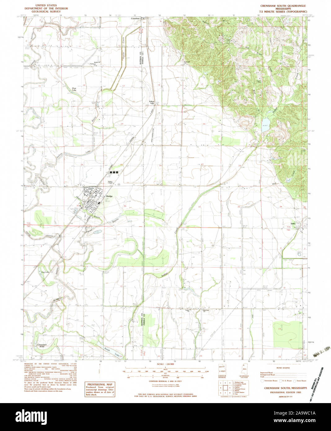 Map of crenshaw mississippi hi-res stock photography and images - Alamy