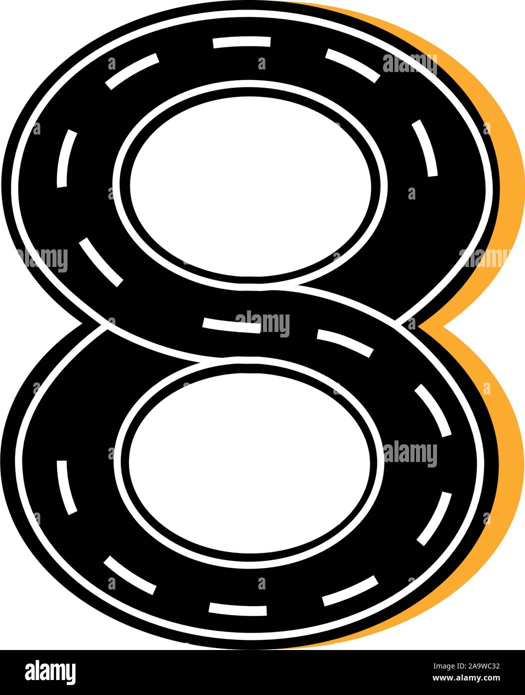 eight asphalt road flat image vector illustration Stock Vector Image ...