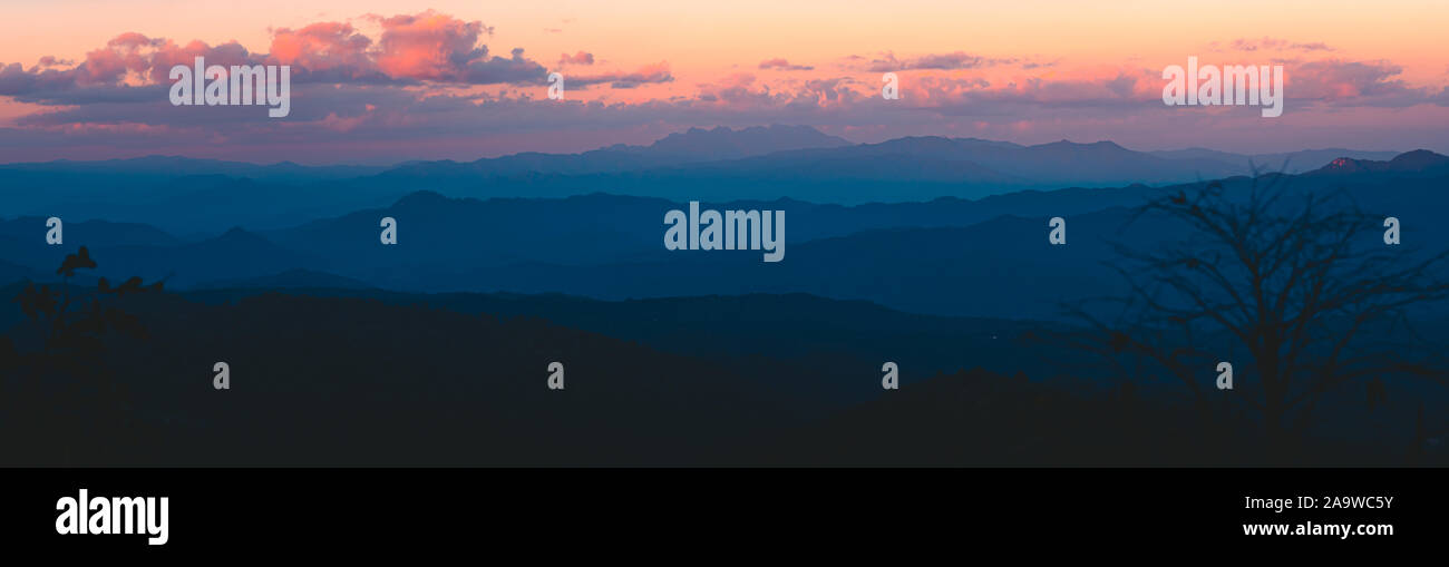 Beautiful mountain in the evening-Beautiful light and color Stock Photo ...