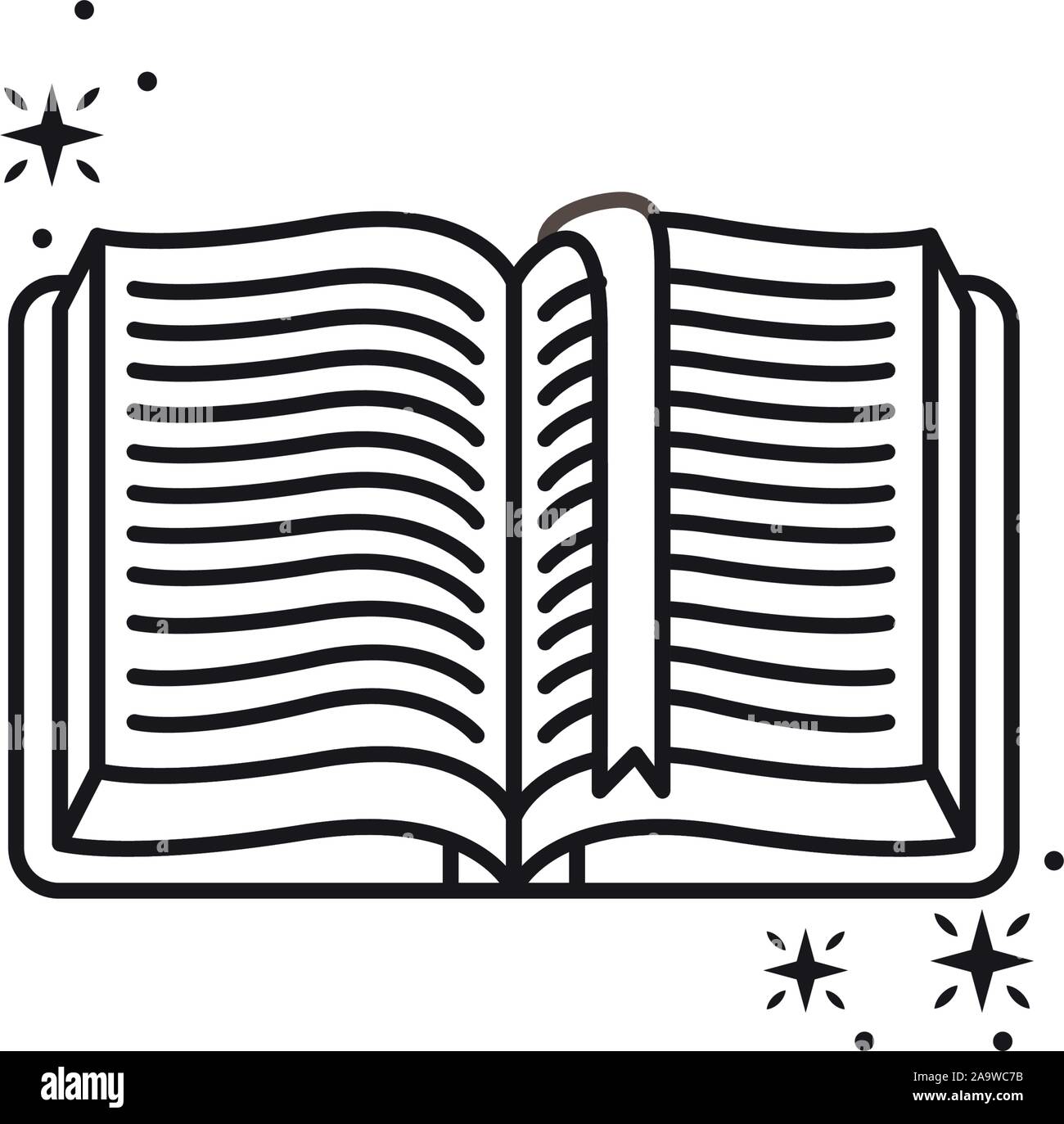 open book fantasy line design vector illustration Stock Vector Image ...