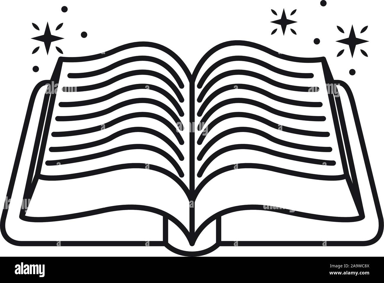 open book fantasy line design vector illustration Stock Vector Image ...