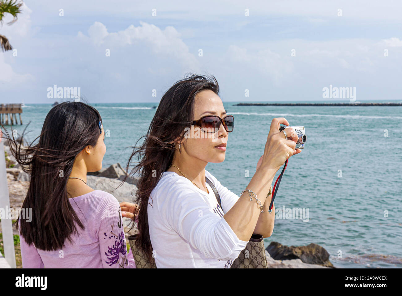 Miami Beach Florida,South Pointe Park,Point,Asian Asians ethnic ...