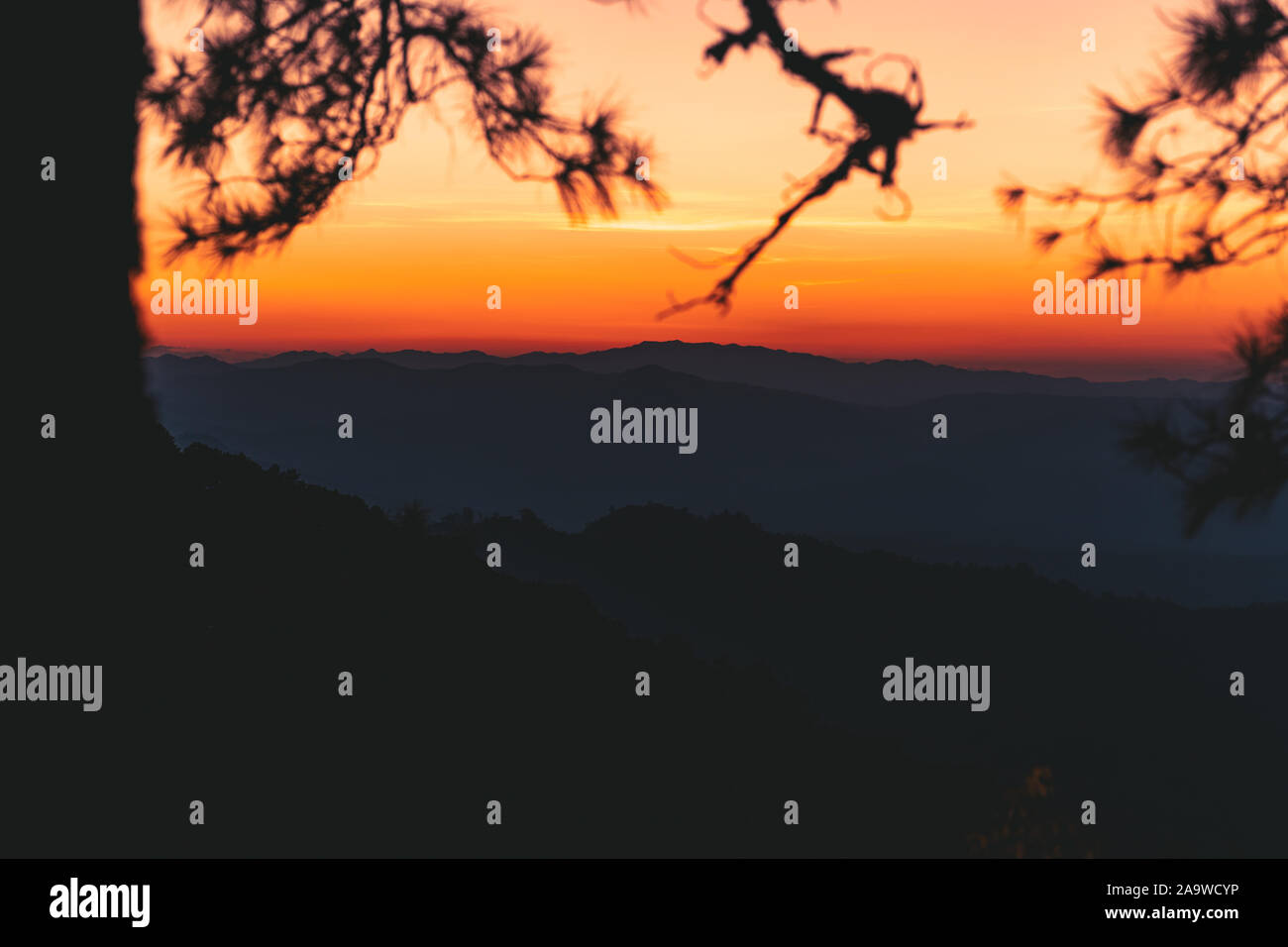 Beautiful mountain in the evening-Beautiful light and color Stock Photo ...