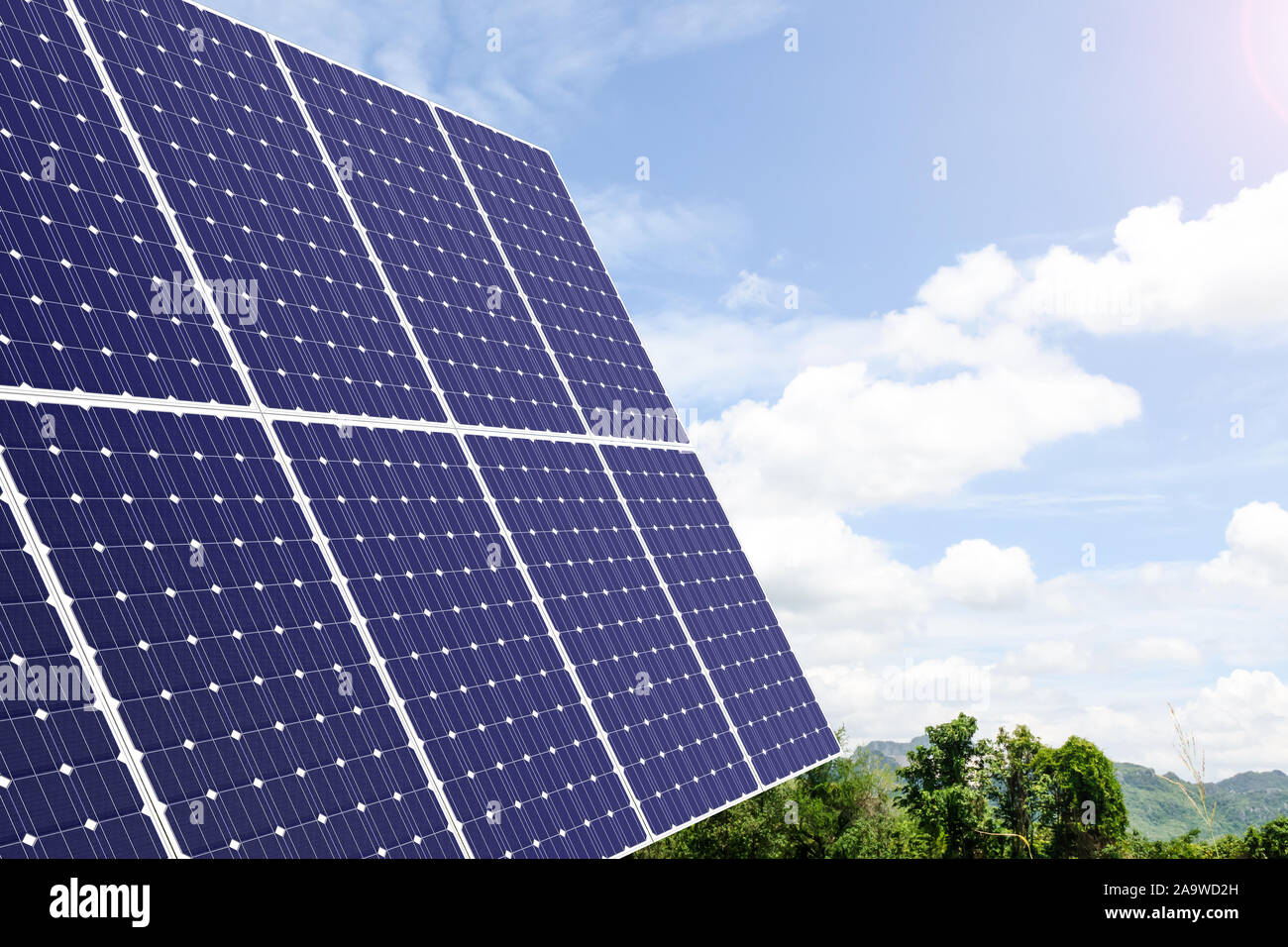 Solar Panel with Blue Sky Stock Photo - Alamy
