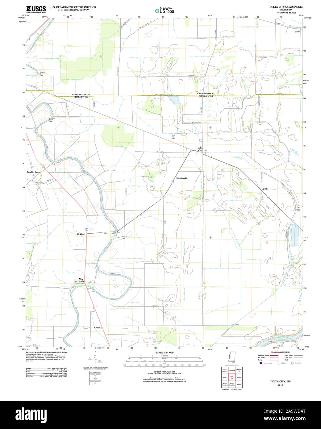 Map of mississippi delta Cut Out Stock Images & Pictures - Alamy